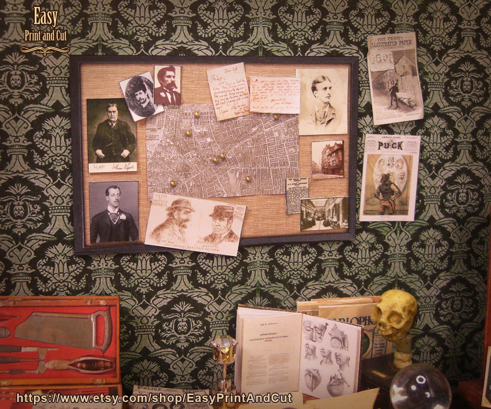 Jack the Ripper Investigation Set, Miniature House, 1:12 Scale, Crime ...