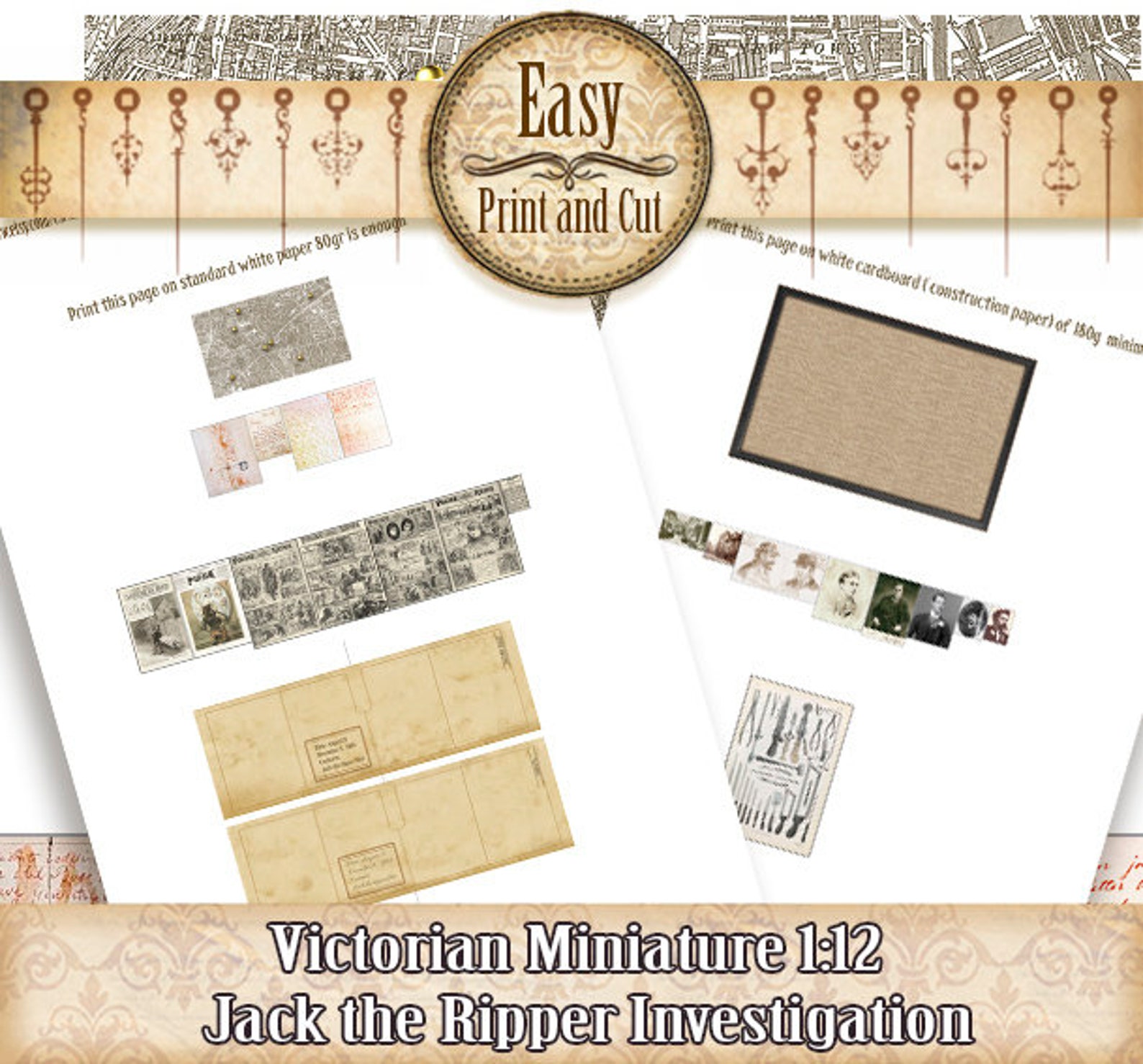 Jack the Ripper Investigation Set, Miniature House, 1:12 Scale, Crime ...