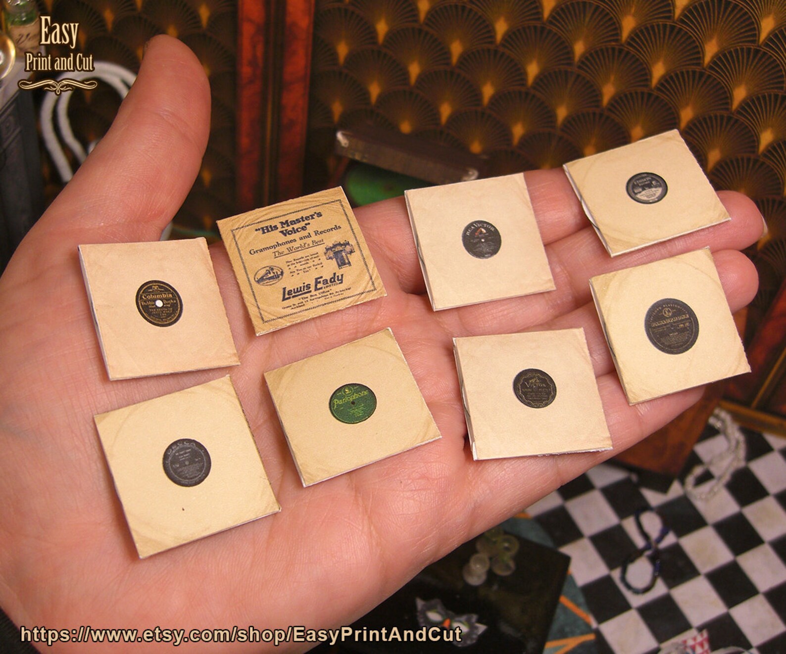 Antique Phonograph Albums, 1:12 Scale , Authentic Reproductions, Covers ...
