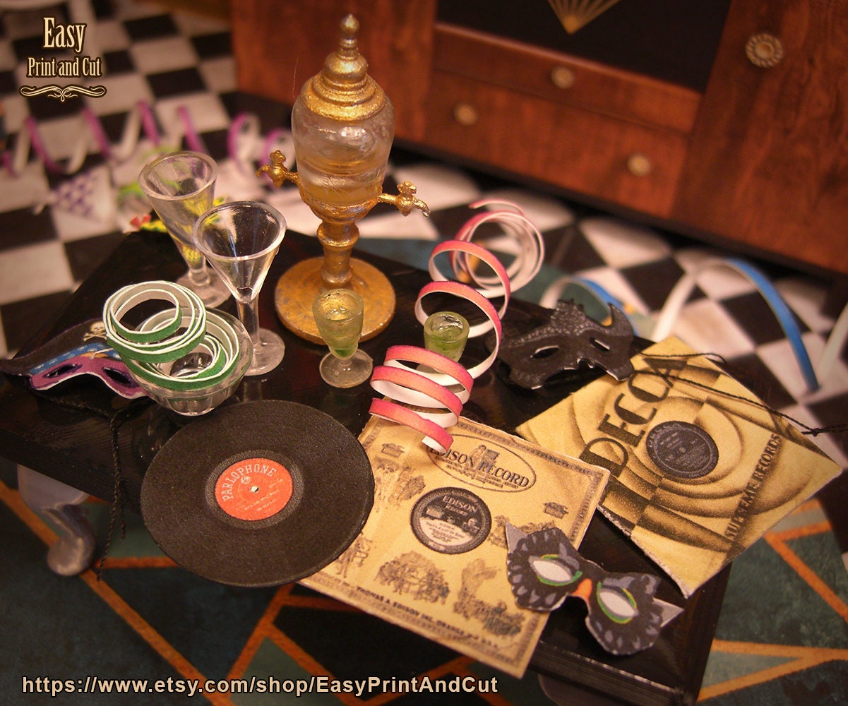 Antique Phonograph Albums, 1:12 Scale , Authentic Reproductions, Covers ...