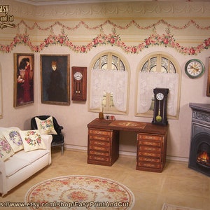 Dollhouse Wallpaper, Victorian Lady Room, 20s, Floral Style, Printable ...