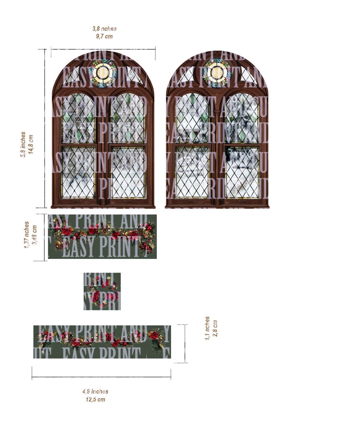 Dollhouse Windows 1:12 Scale Printable for the Spring and - Etsy
