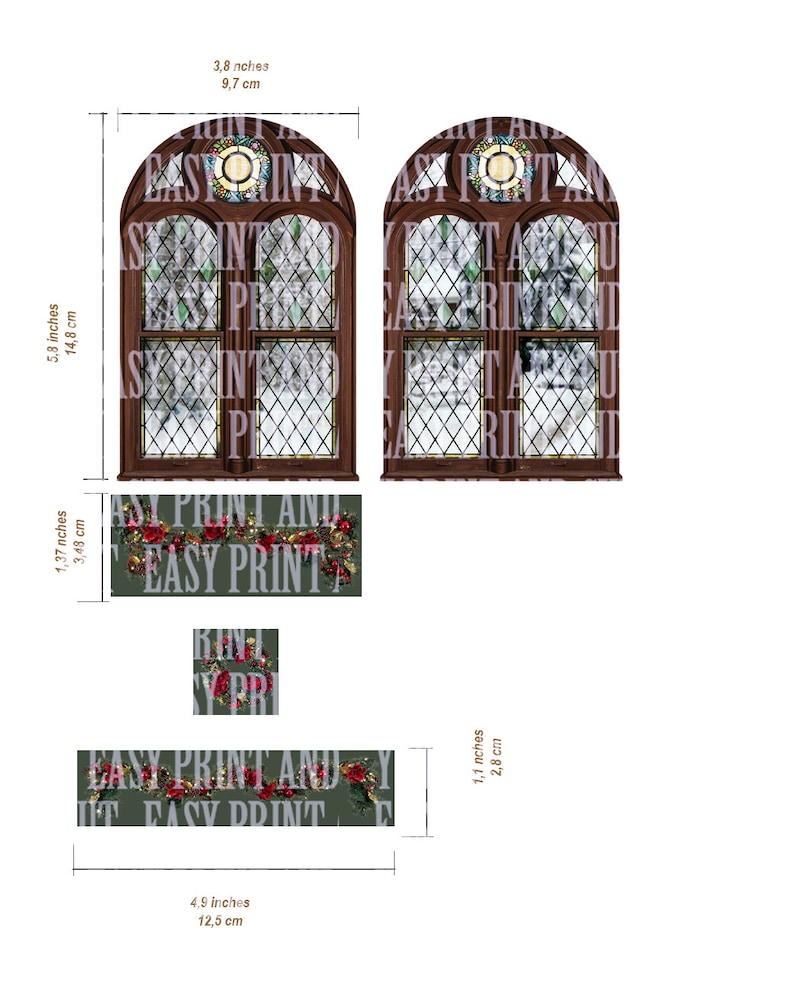 Dollhouse Windows 1:12 Scale, Printable, for the Spring and Summer ...