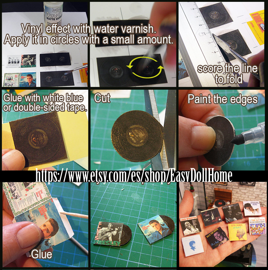Antique Phonograph Albums, 1:12 Scale , Authentic Reproductions, Covers ...