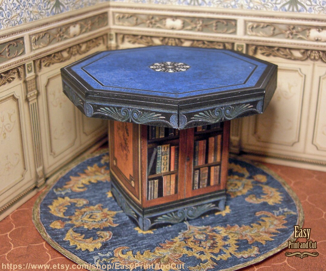 Miniature Dollhouse Victorian Table . INSTANT Digital DOWNLOAD . 12th ...