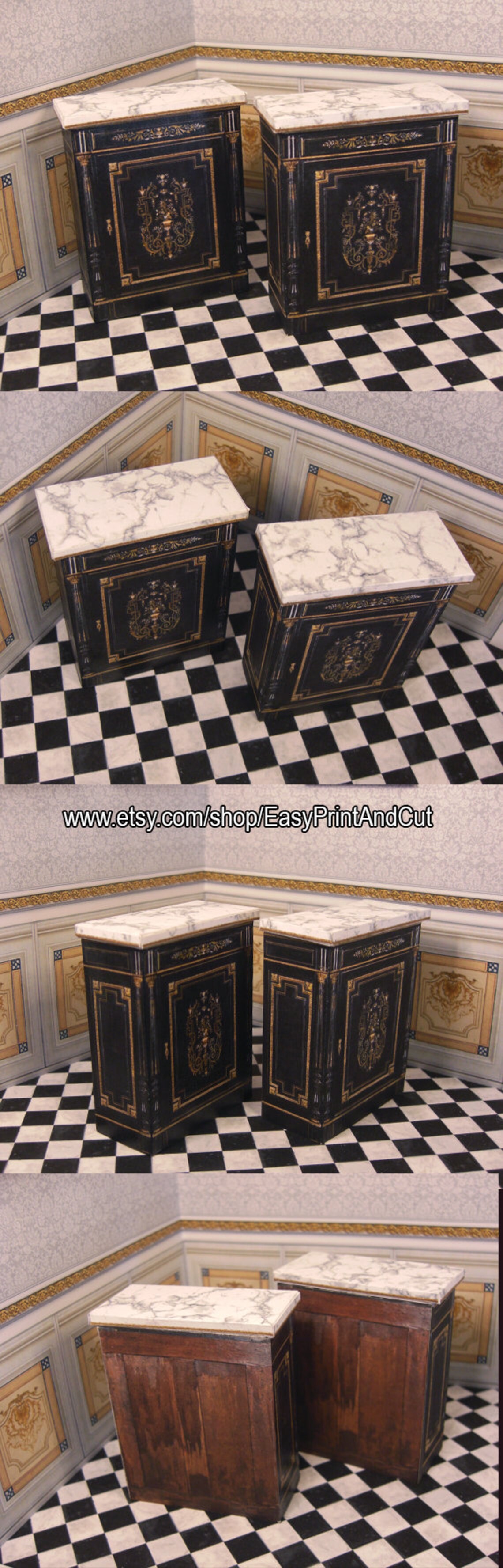 1:12 Printable Miniature Reproduction of Two Napoleons Cabinets ...
