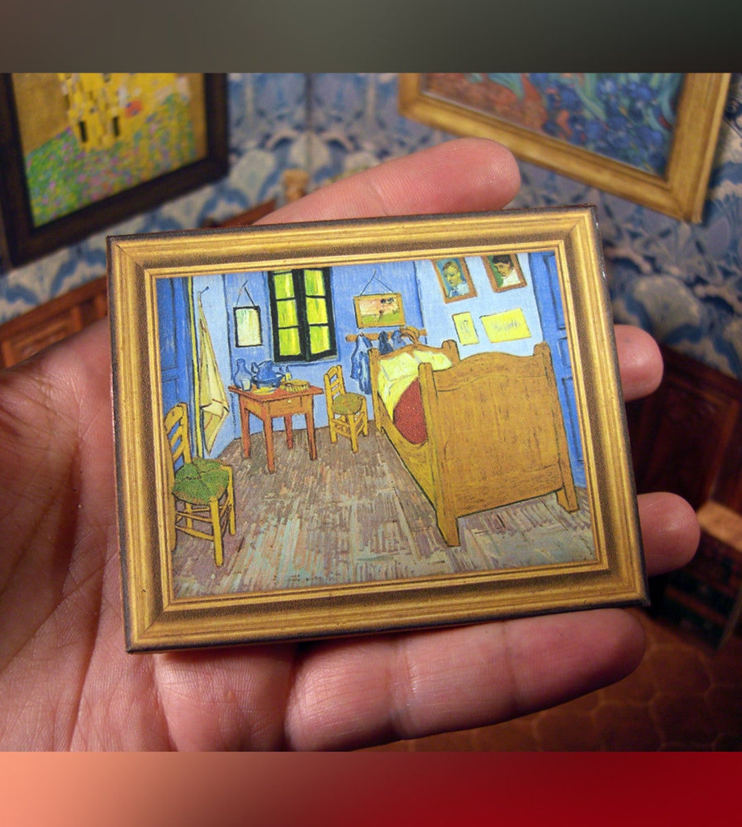 MINIATURE . Framed Painting Art- Van Gogh . Bedroom in Arles ...