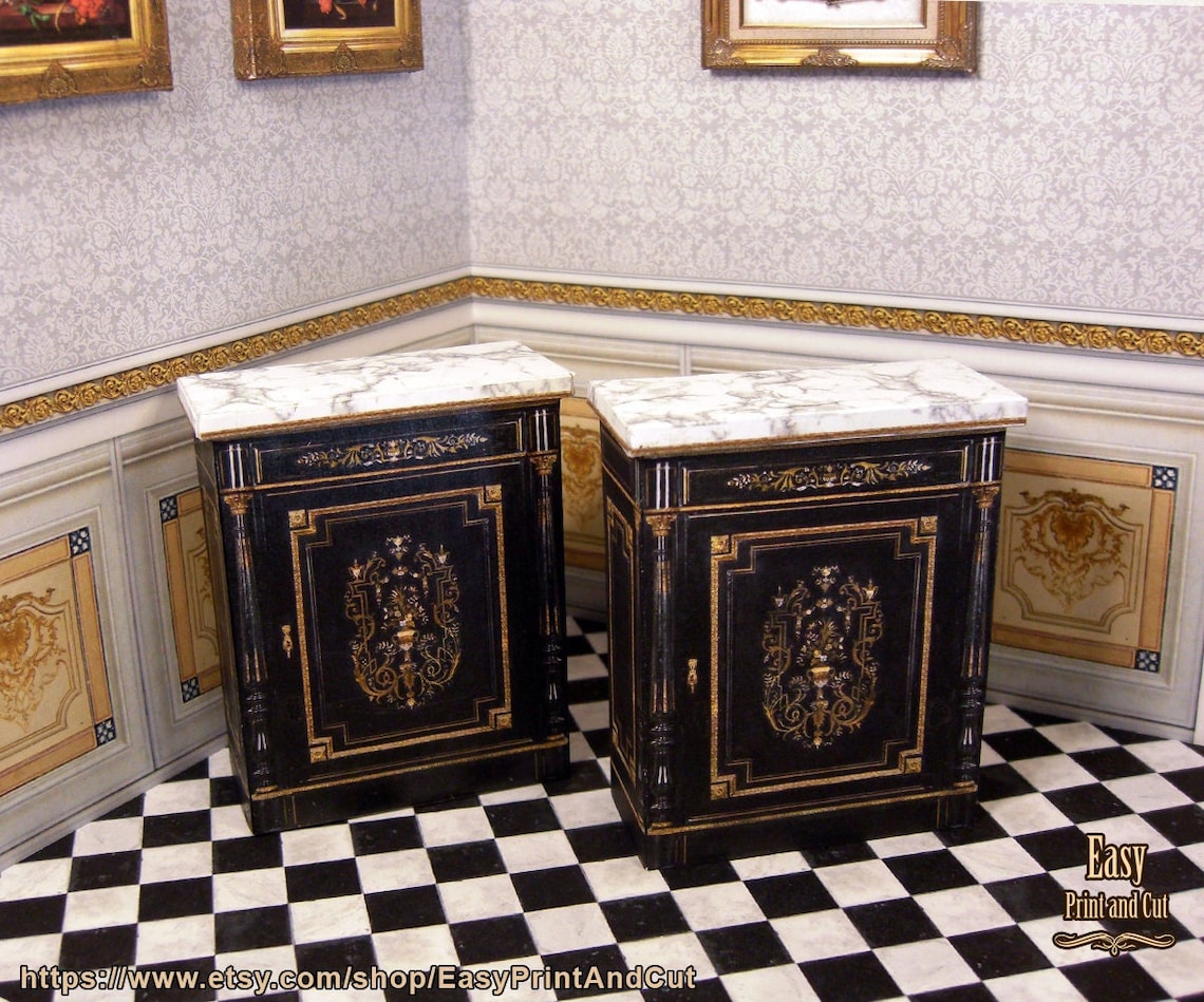 1:12 Printable Miniature Reproduction of Two Napoleons Cabinets ...