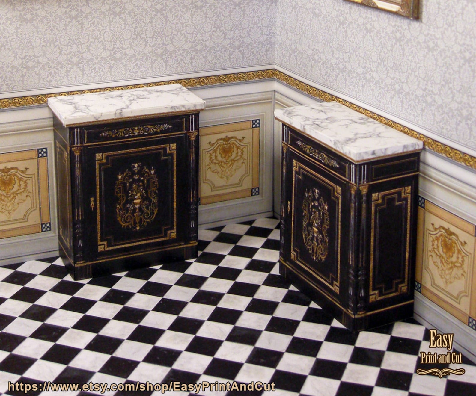 1:12 Printable Miniature Reproduction of Two Napoleons Cabinets ...