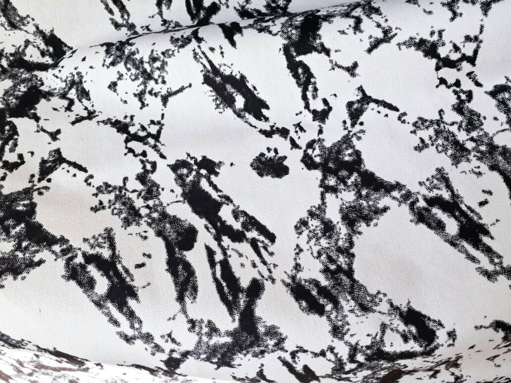 Black & White Marble Print Fabric / Black And White Marble | Etsy