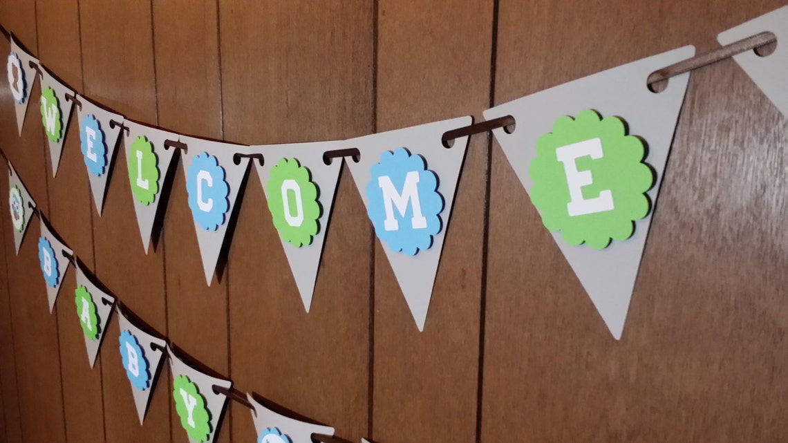 Babyshower Banner Welcome Baby Boy - Etsy