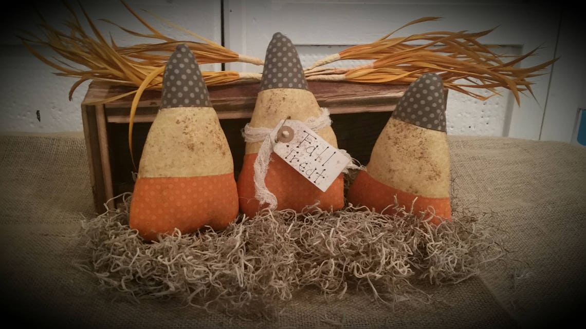 Mini primitive candy corn bowl fillers candy corn tucks Fall | Etsy
