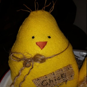 Primitive Wool Felted Chick Pillow Tucks, Spring Chick Ornies, OFG ...