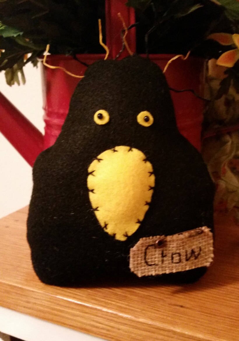 Primitive Felt Fall Crow Tuck Fall Decor Crow Pillow Prim - Etsy