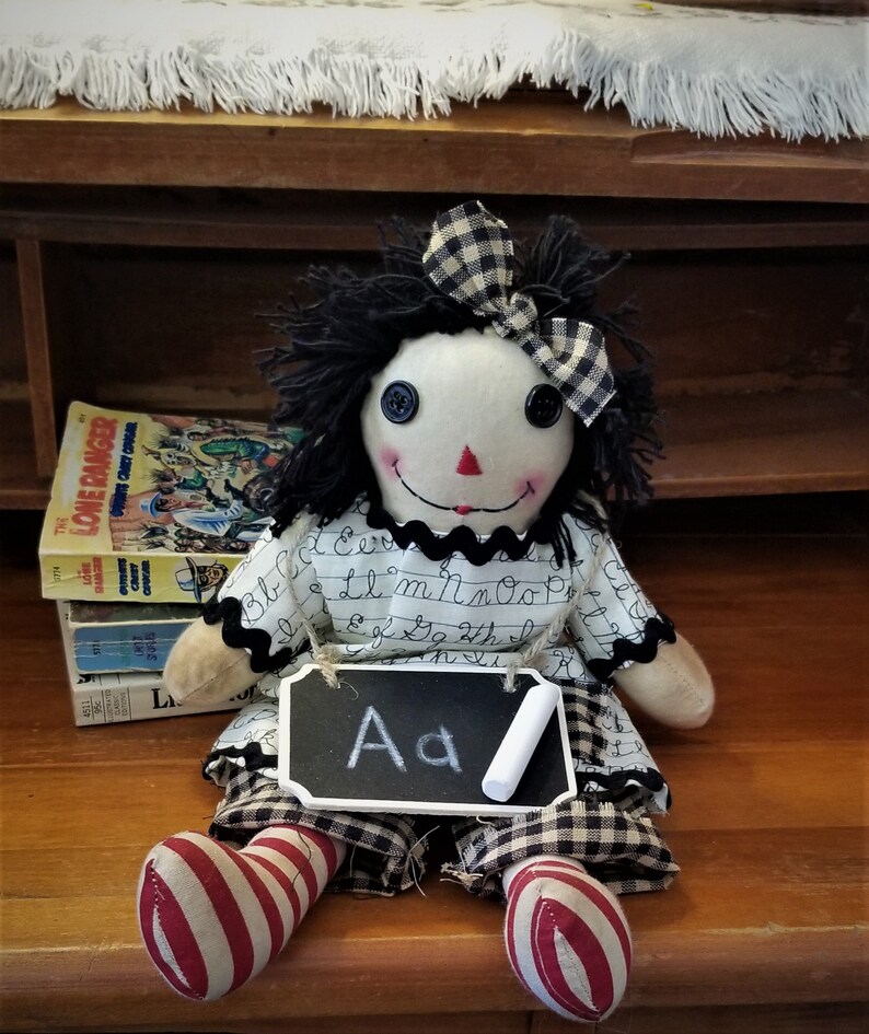 Small Teacher Prim Doll ABC Rag Doll Primitive Rag Doll - Etsy