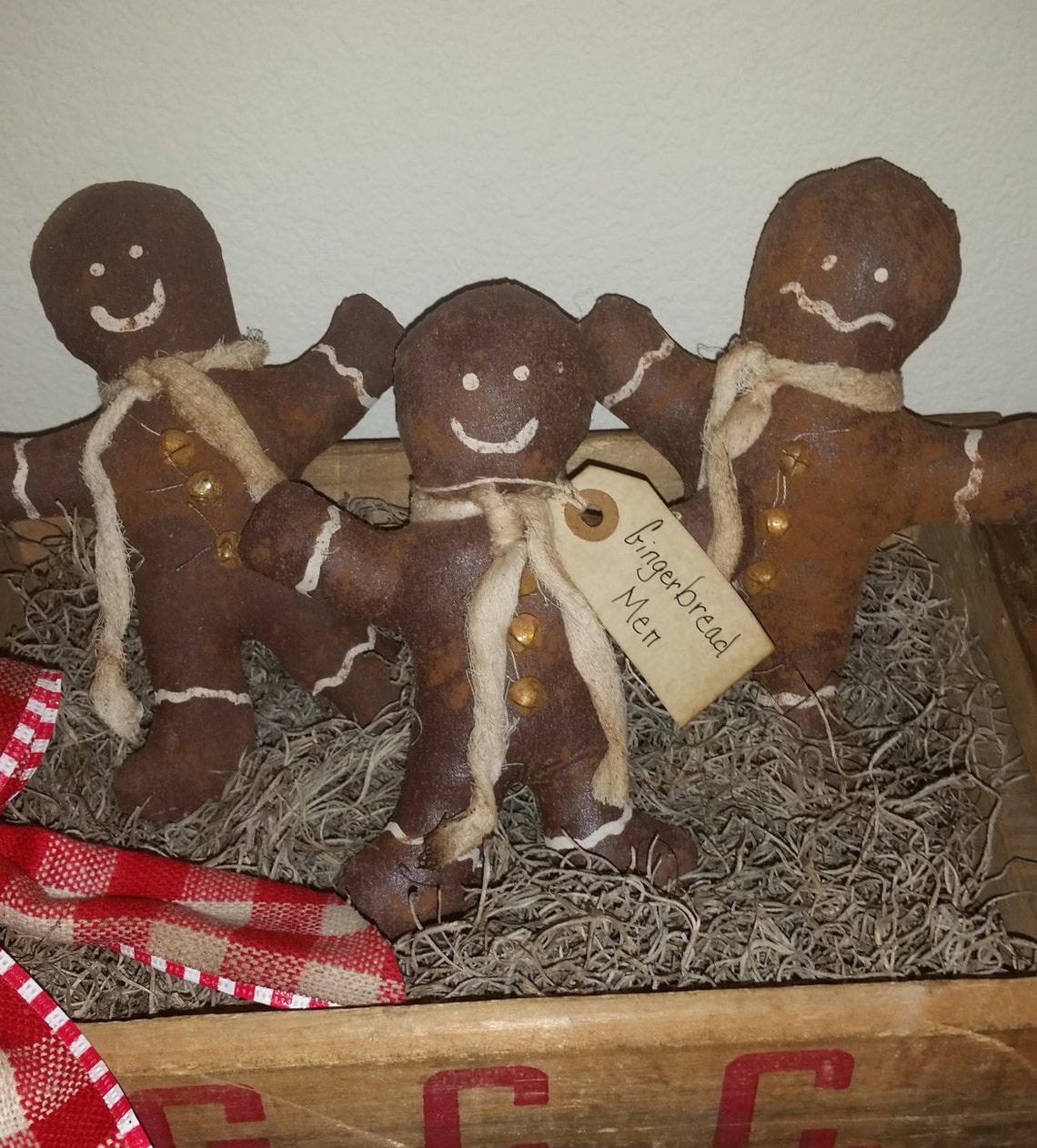 Handmade Primitive Gingerbread Men Ornies Tucks Bowl - Etsy