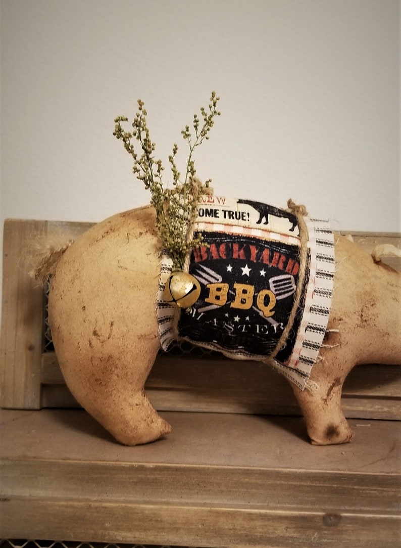 Primitive Summer Pig Decor, Pig Shelf Sitter, Pig Tuck, OFG, FAPM ...