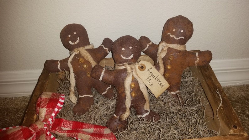 Handmade Primitive Gingerbread Men Ornies Tucks Bowl - Etsy