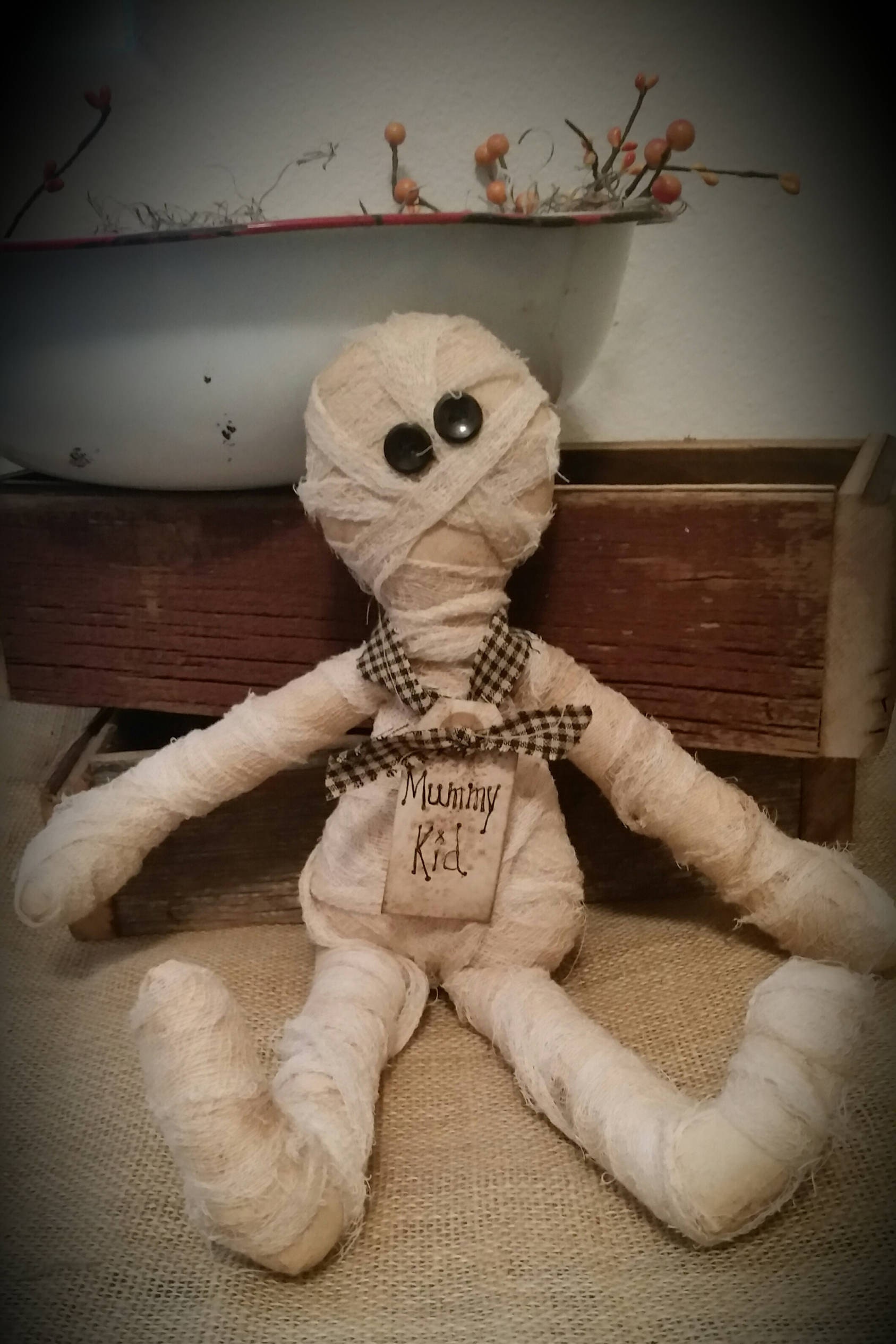 Primitive Mummy Baby Prim Halloween Decor Mummy Rag Doll - Etsy