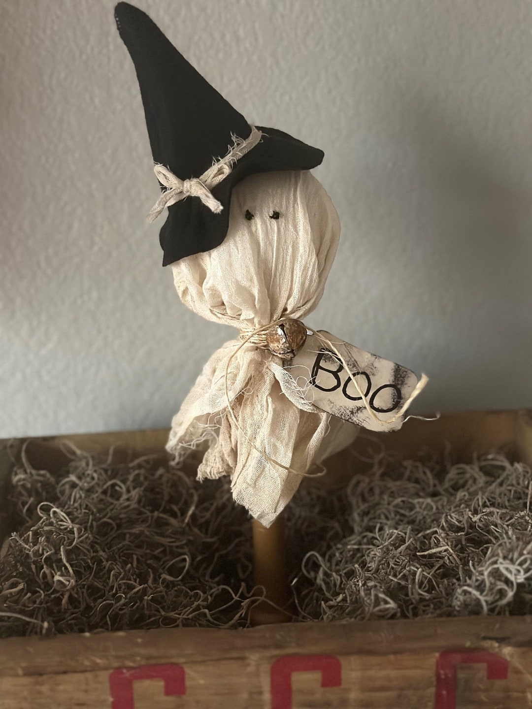 Ghost on Bobbin, Primitive Ghost, Halloween Decor, Halloween Ghost ...