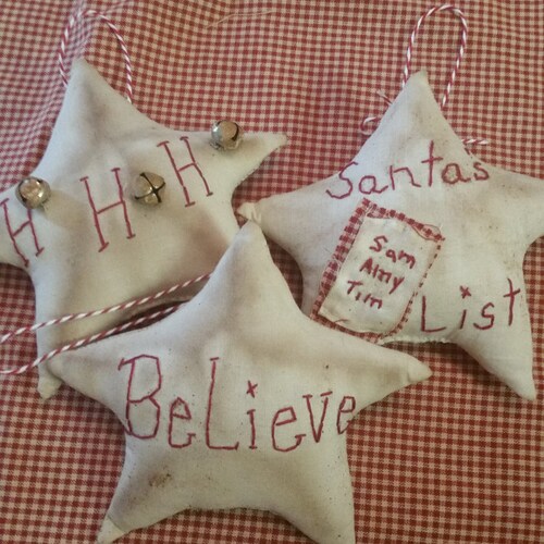 Very Primitive Christmas Tree Ornaments Primitive Muslin - Etsy