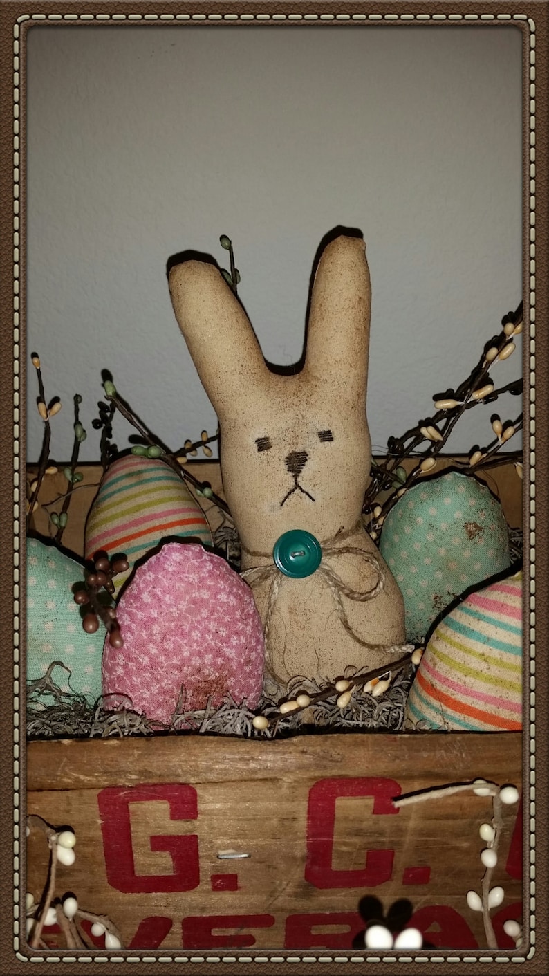 Primitive Easter Bunny and Eggs Bowl Fillers Prim Bunny and - Etsy
