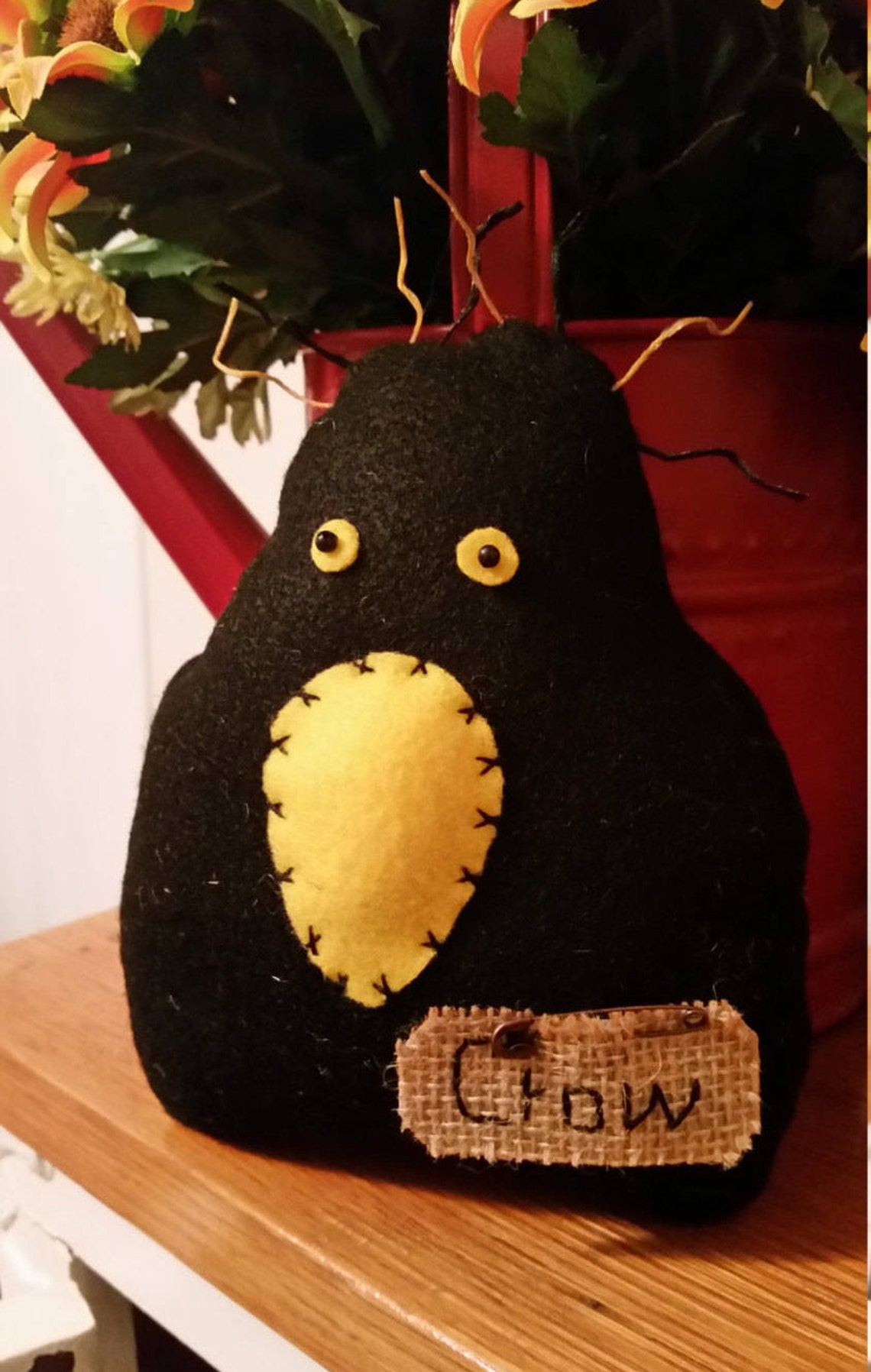 Primitive Felt Fall Crow Tuck Fall Decor Crow Pillow Prim - Etsy