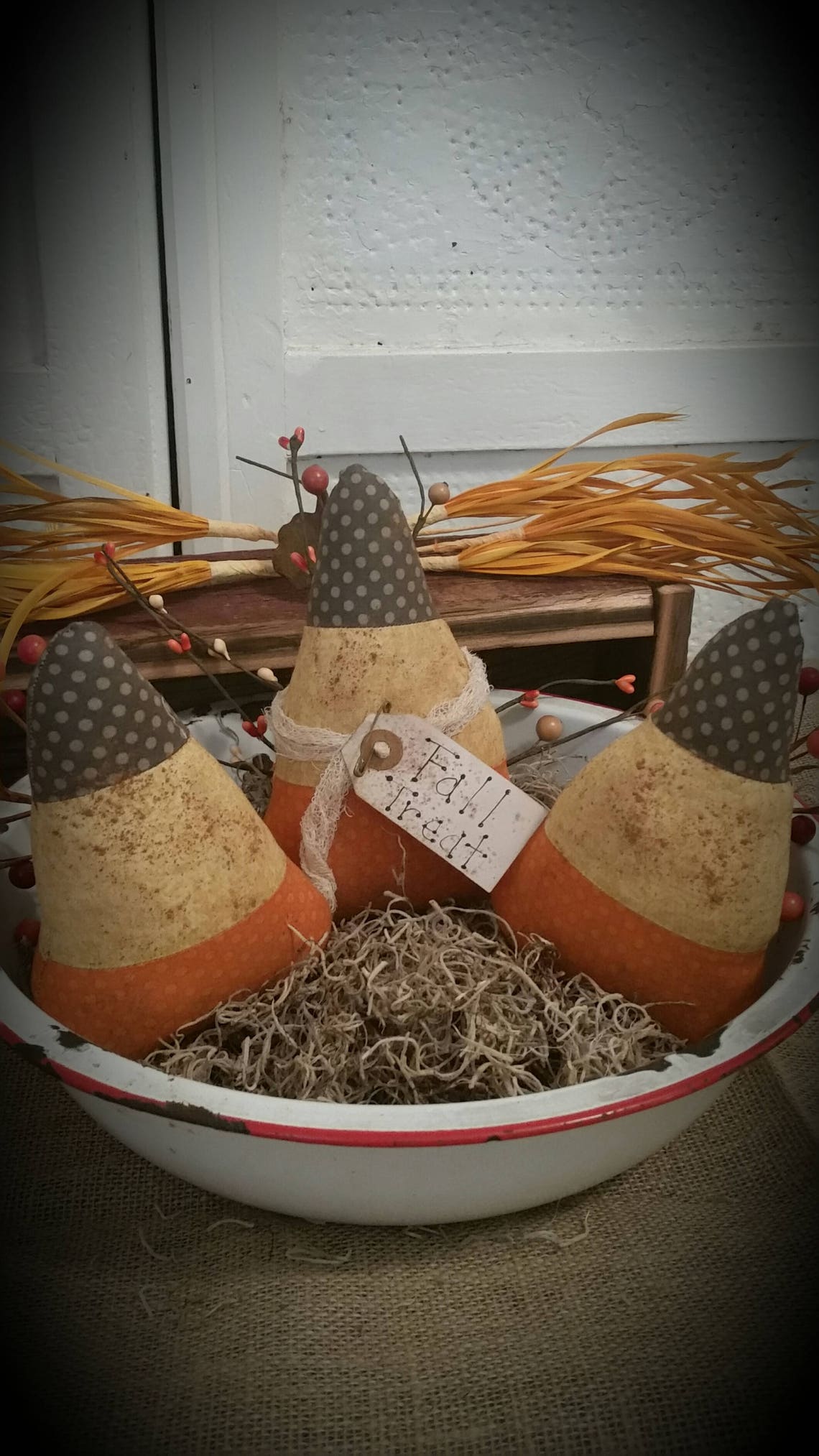 Mini primitive candy corn bowl fillers candy corn tucks Fall | Etsy