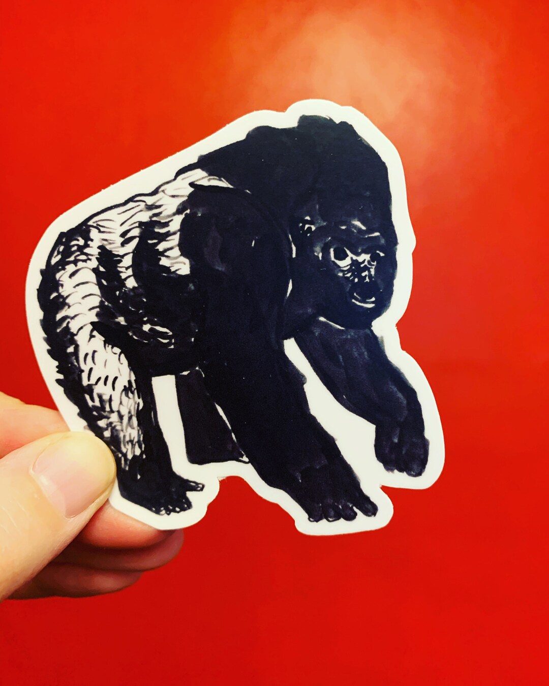 Gorilla Vinyl Sticker - Etsy