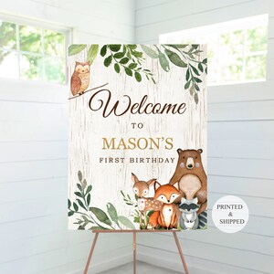 Woodland Birthday Welcome Sign, Welcome Sign, Baby Shower Sign ...
