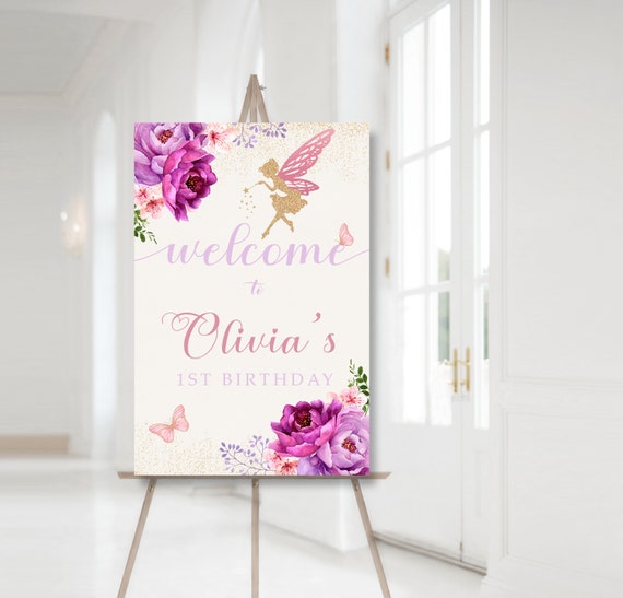Fairy Welcome Sign Fairy Birthday Whimsical Fairy Party - Etsy