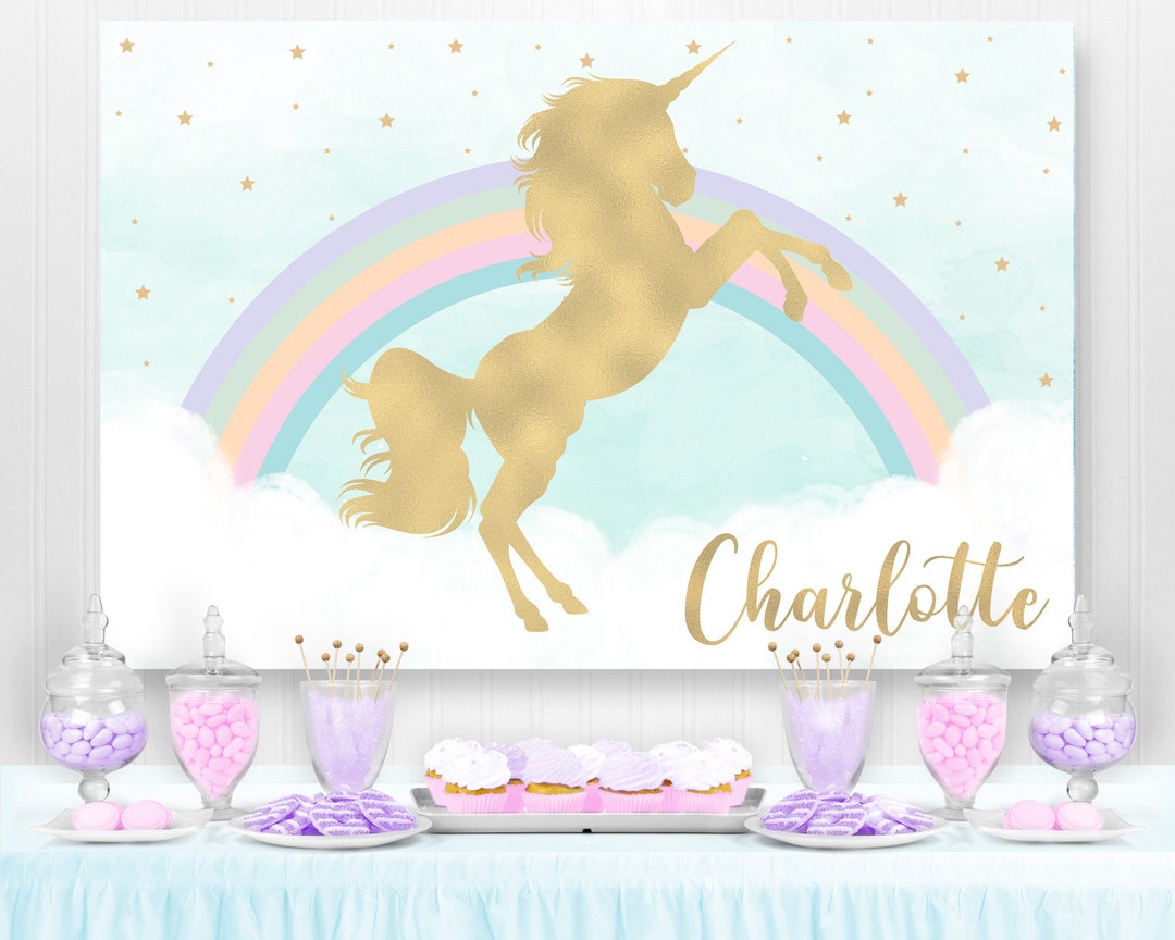 Unicorn Birthday Party Backdrop, Unicorn Backdrop, Unicorn Baby Shower ...