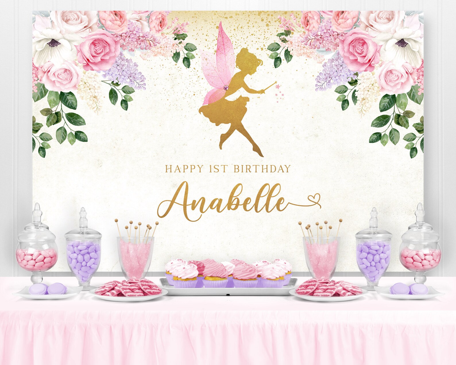 Fairy Birthday Backdrop Butterfly Birthday Baby Shower | Etsy