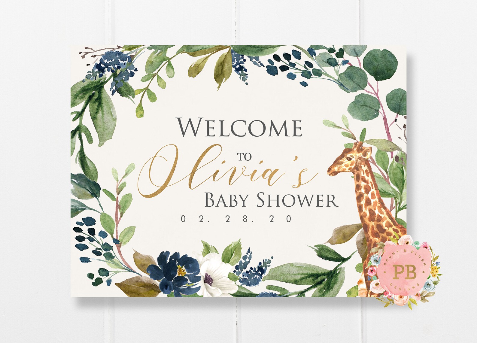 Giraffe Baby Shower Welcome Sign Baby Welcome Sign Giraffe - Etsy