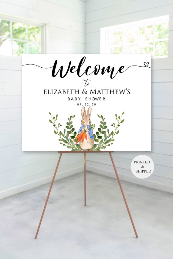 Peter Rabbit Birthday Welcome Sign Personalized Baby Shower | Etsy