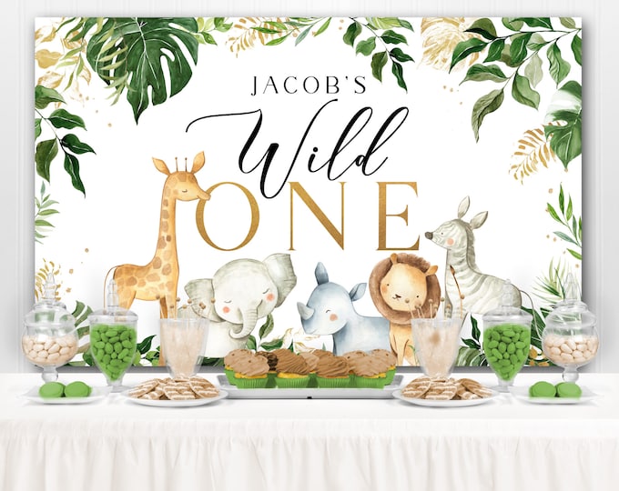 Safari Backdrop, Jungle Backdrop, Safari Party, Wild One, Boy 1st ...
