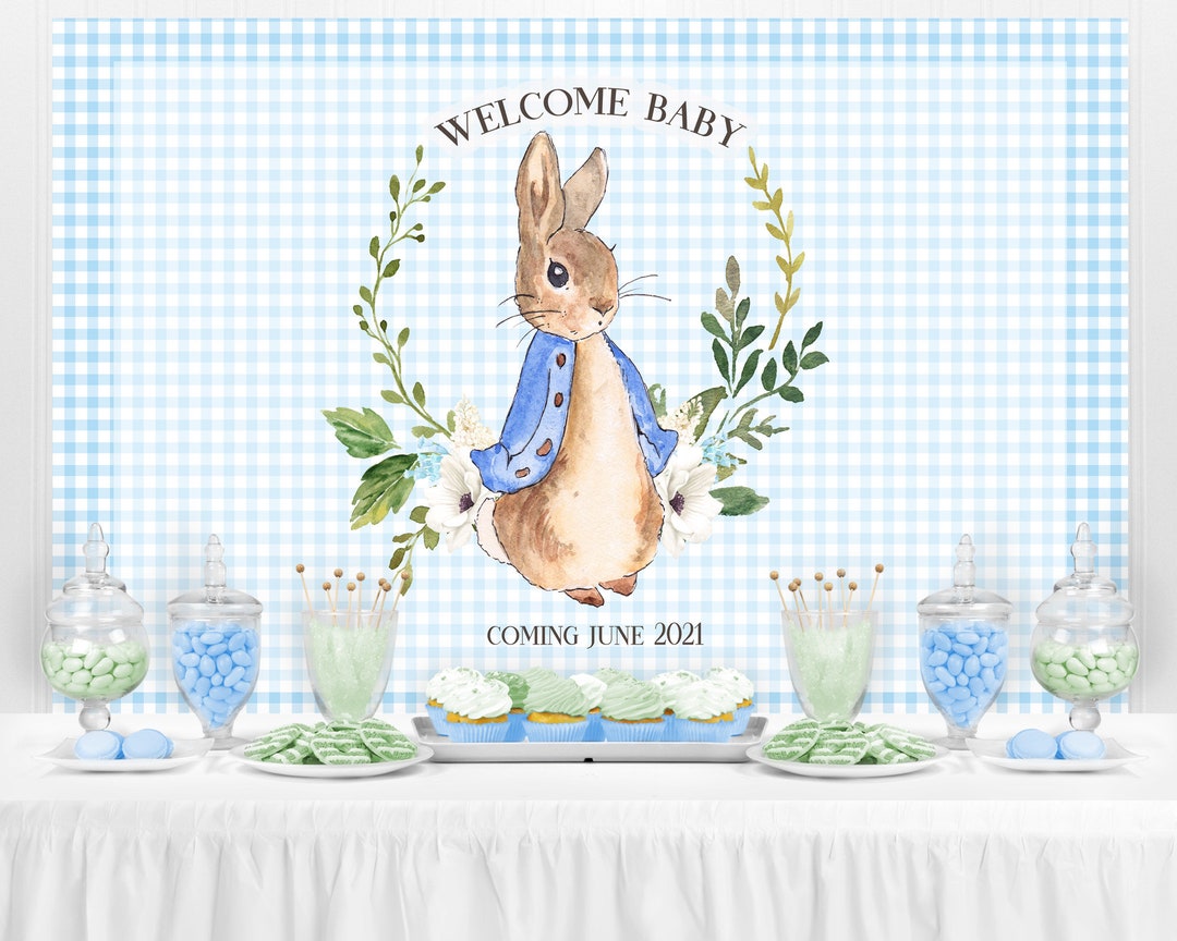 Peter Rabbit Backdrop, Birthday Backdrop, First Birthday, Baby Shower ...