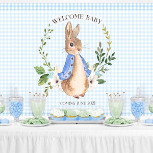 Peter Rabbit Backdrop, Birthday Backdrop, First Birthday, Baby Shower ...