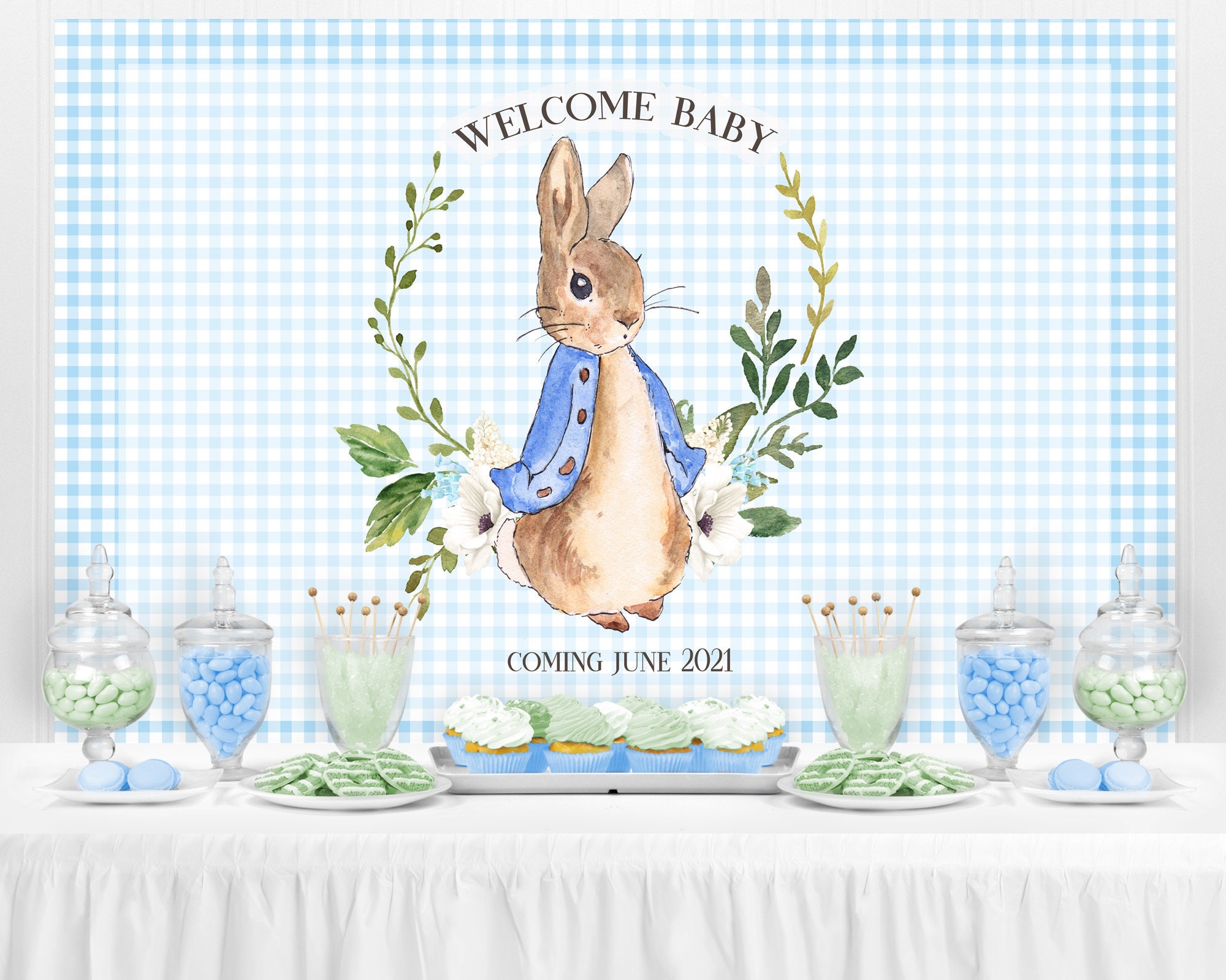 Peter Rabbit Backdrop Birthday Backdrop First Birthday Baby | Etsy