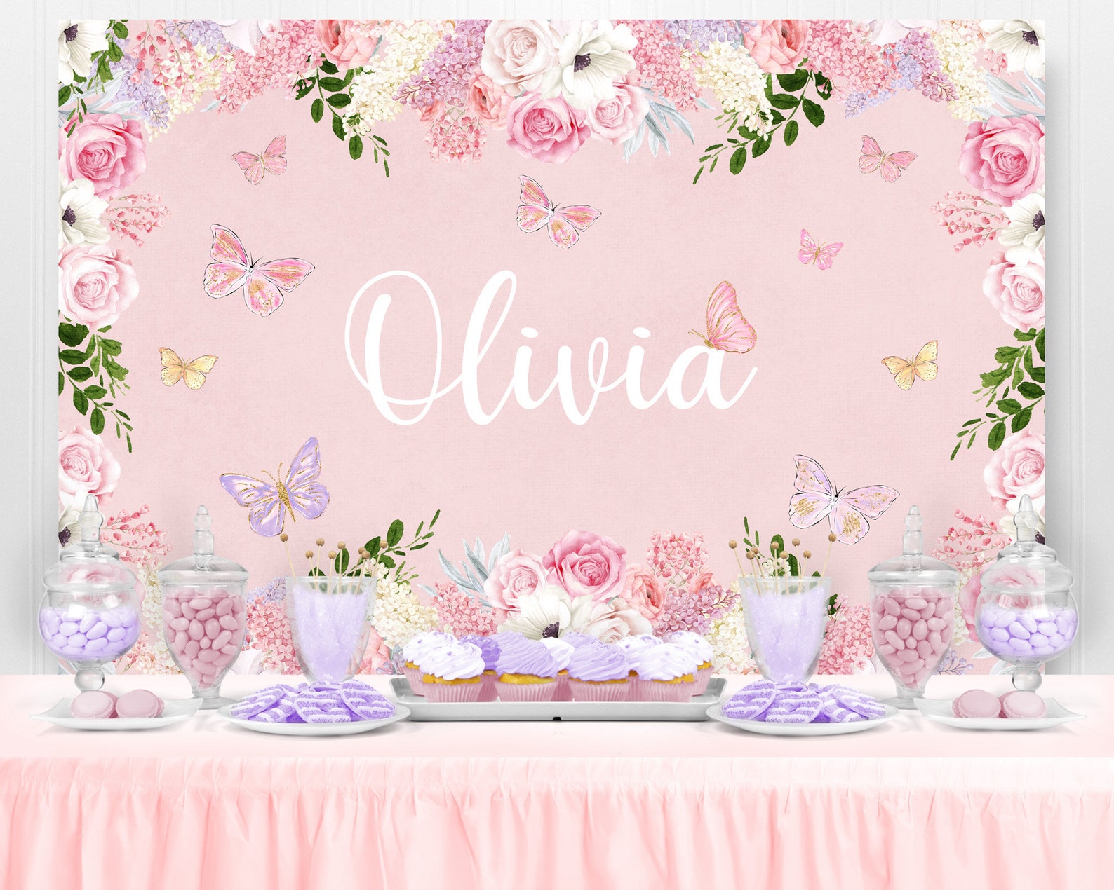 Butterfly Backdrop Butterfly Birthday Decor Birthday | Etsy