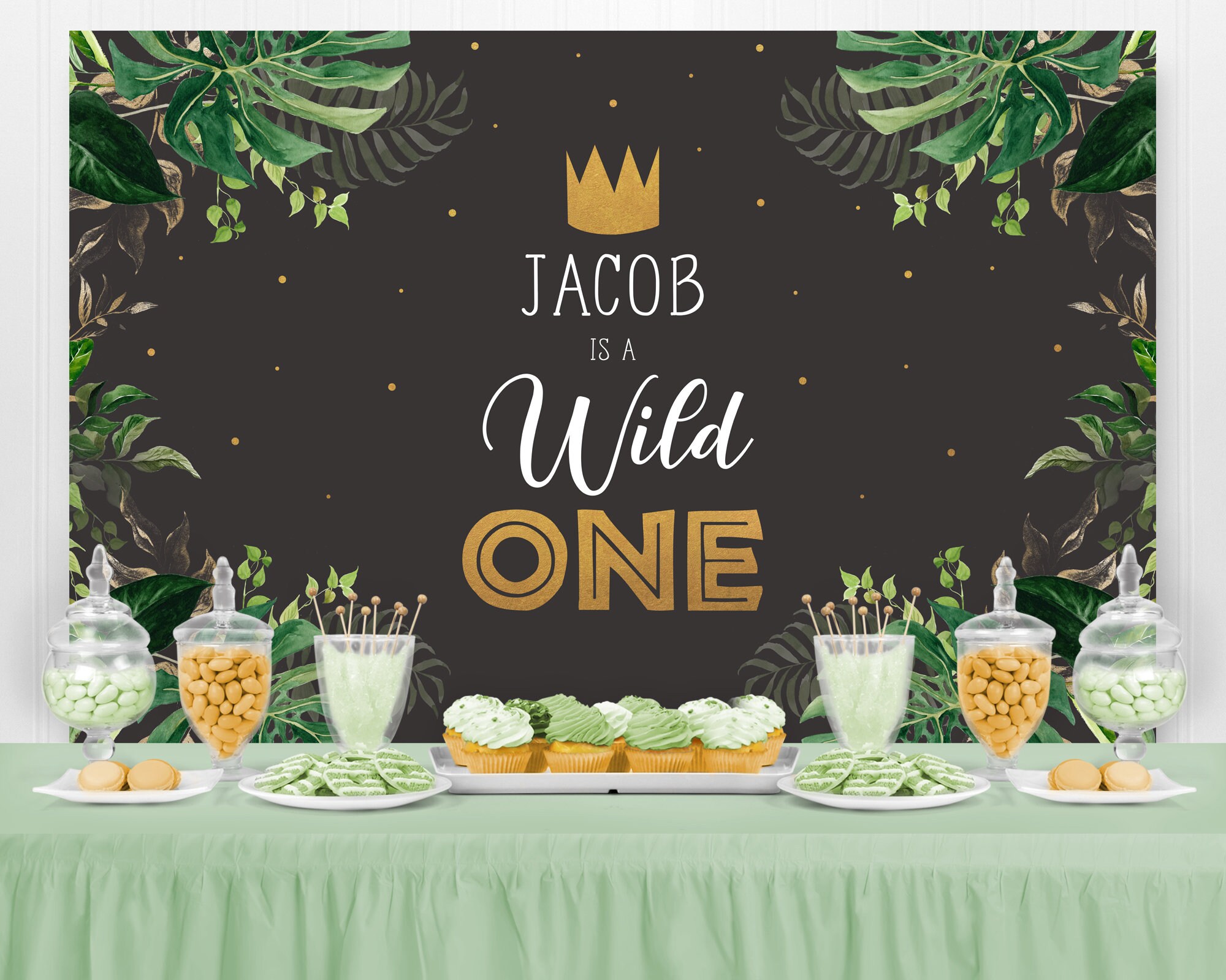 Wild One Backdrop First Birthday Backdrop Safari Jungle | Etsy