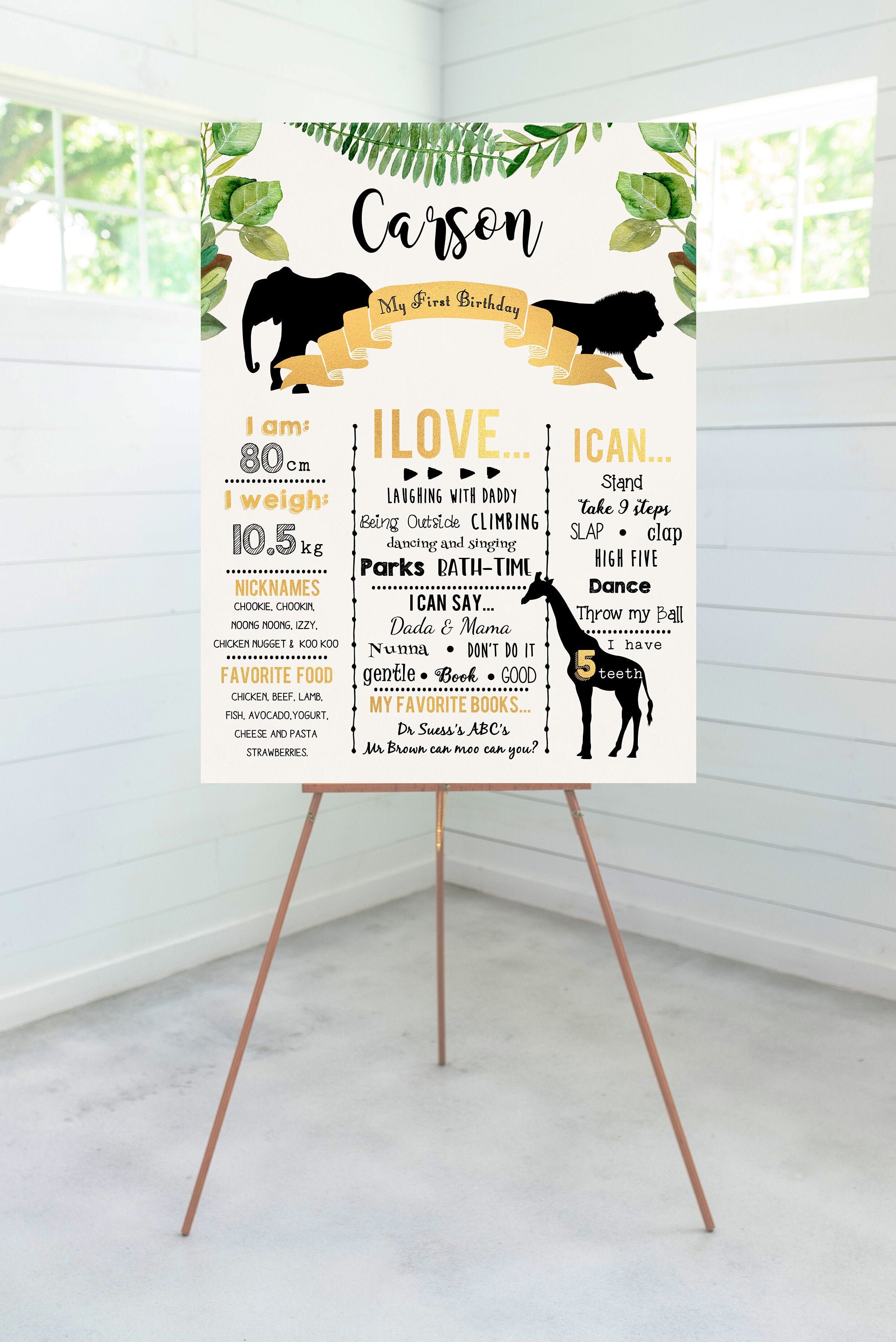 Safari Birthday Poster Jungle Milestone Birthday Board - Etsy UK