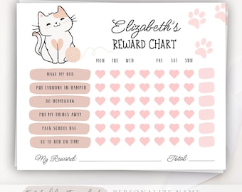 Editable Reward Chart Daisy Behavior Chart Daisy Reward Chart Girls ...