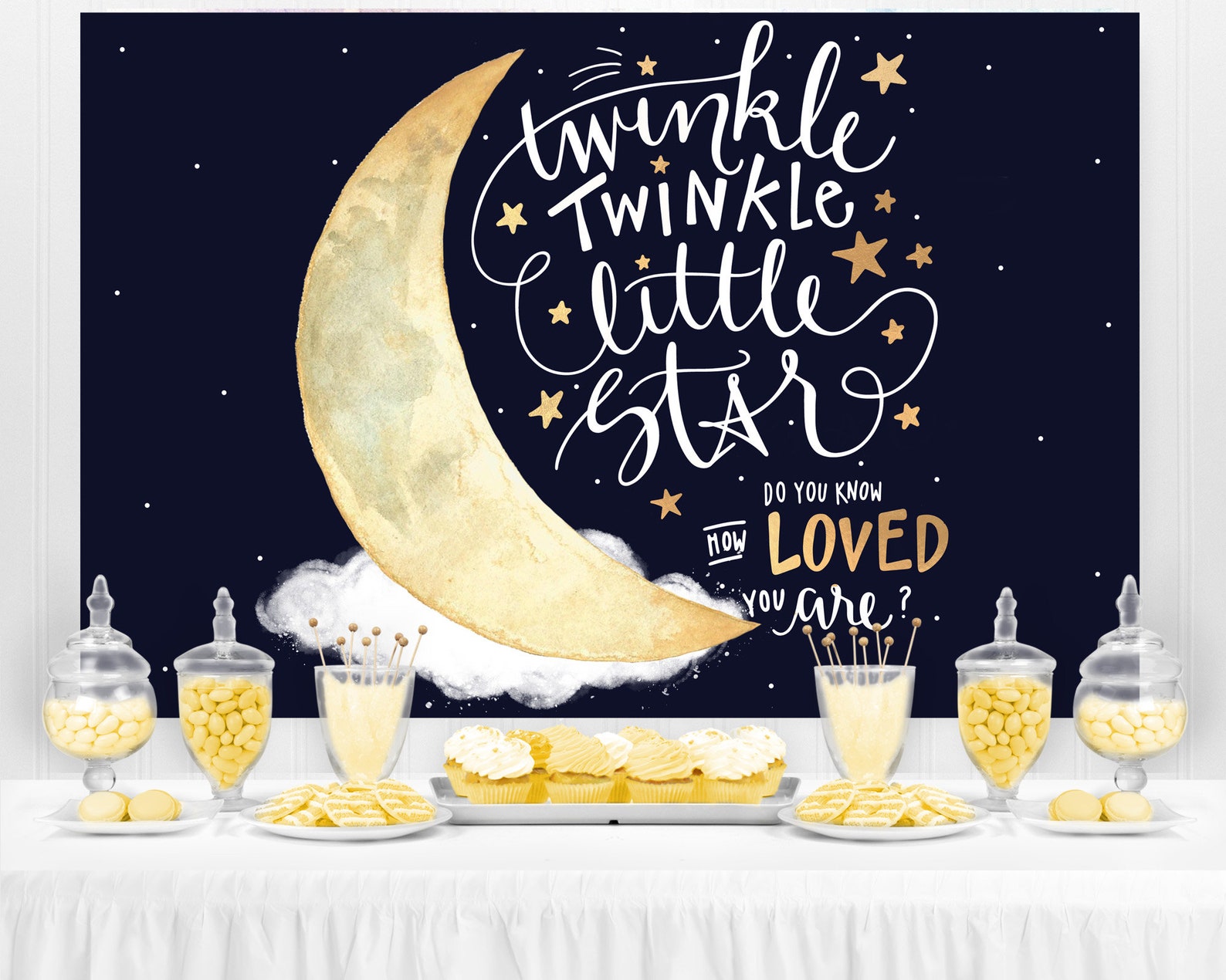 Twinkle Twinkle Little Star Backdrop, Twinkle Little Star Birthday ...