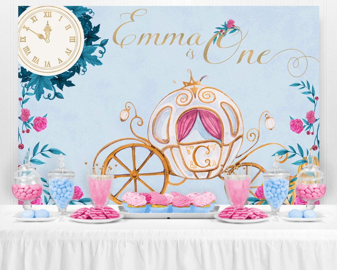 Cinderella Birthday Backdrop, Disney Princess Backdrop, Cinderella ...