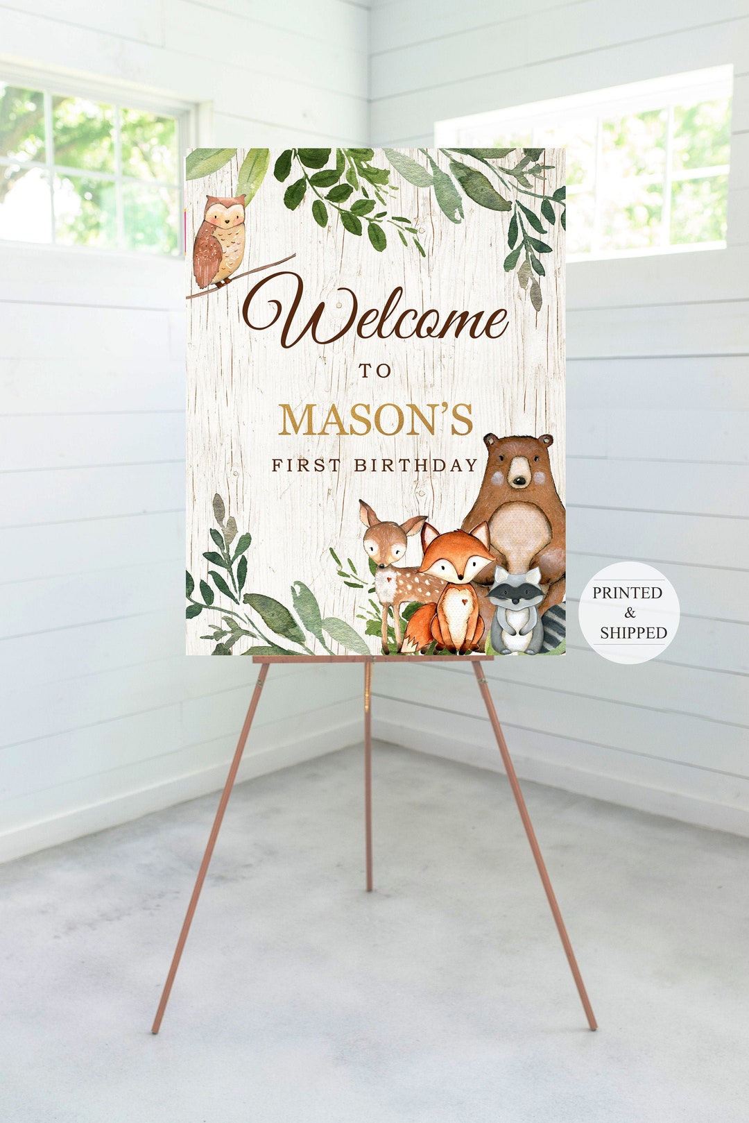 Woodland Birthday Welcome Sign, Welcome Sign, Baby Shower Sign ...