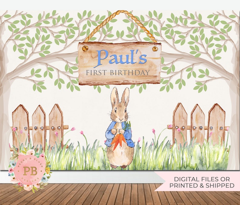 Peter Rabbit Backdrop Bunny Birthday Backdrop First - Etsy