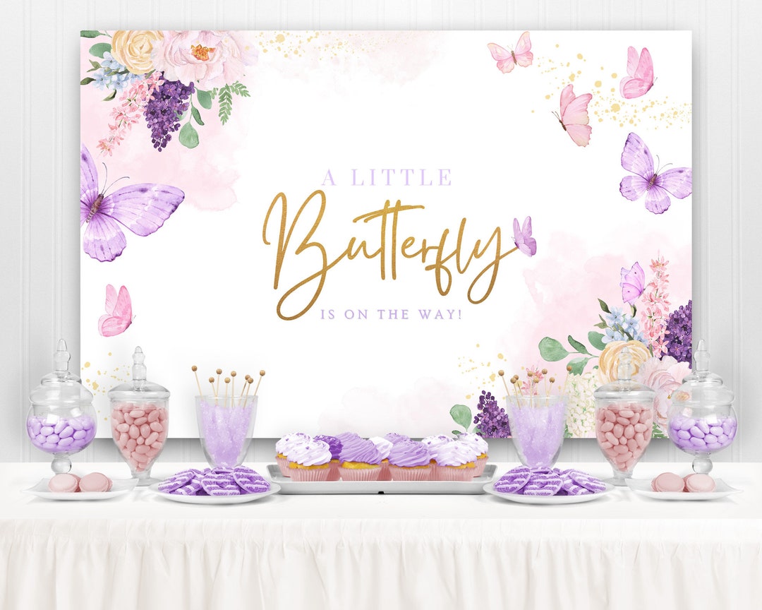 Butterfly Baby Shower Backdrop, Butterfly Birthday Decor, Birthday ...
