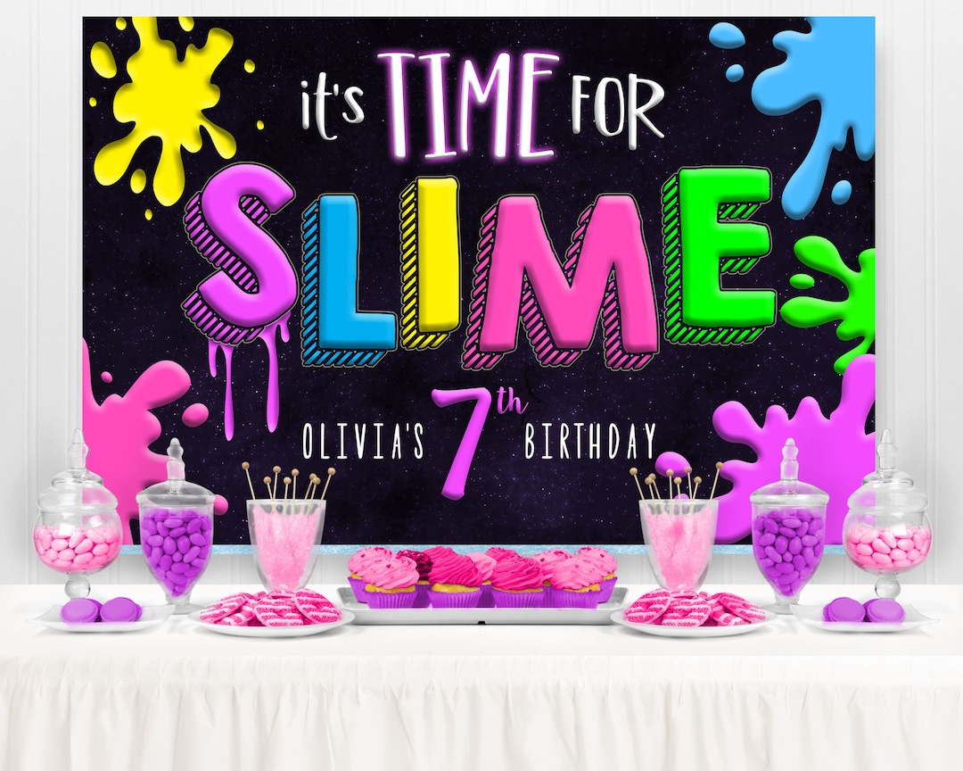 Slime Backdrop, Slime Facotry Backdrop for Birthday, Birthday Backdrop ...