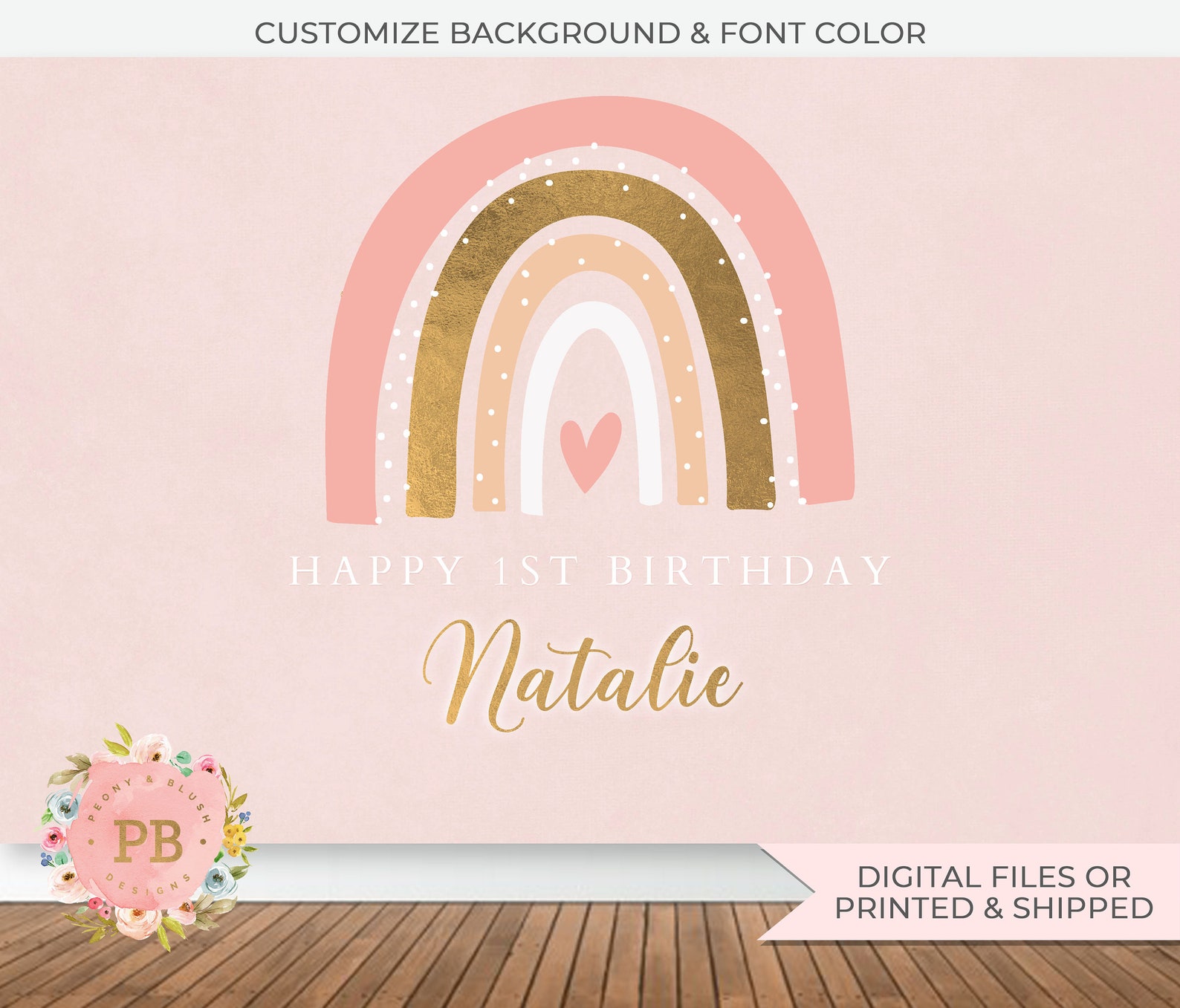 Boho Rainbow Photography Backdrop Pink Rainbow Birthday | Etsy